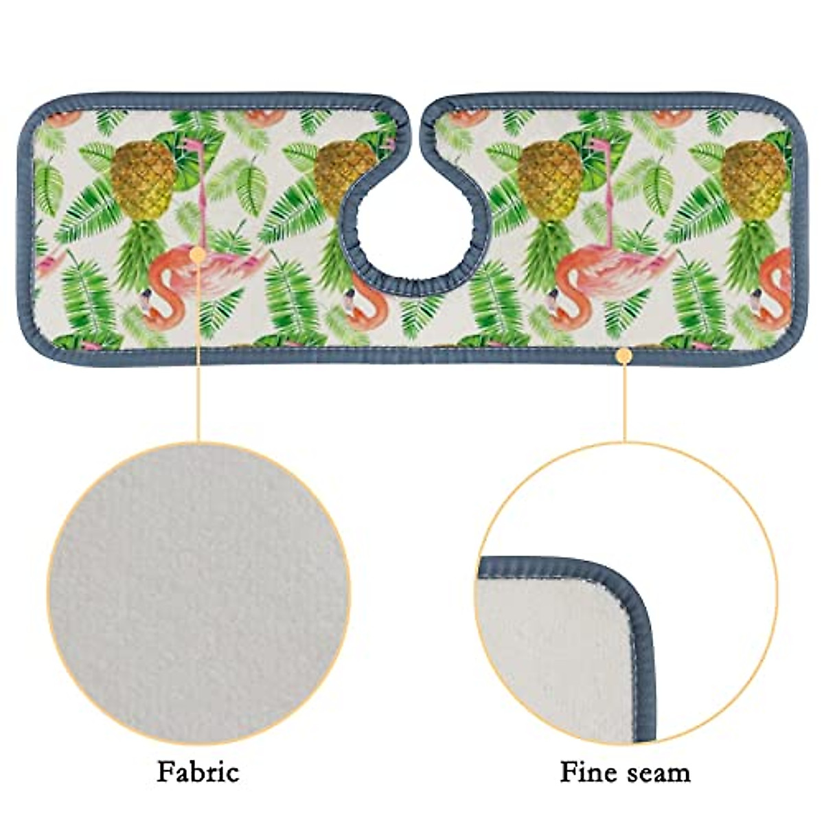 Kitchen Faucet Absorbent Mat 3 Pieces Watercolor Flamingo Pineapple Faucet Sink Splash Guard Bathroom Counter and RV,Faucet Counter Sink Water Stains Preventer