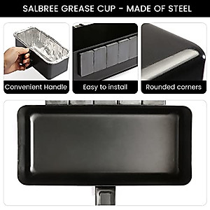 Replacement Drip Pan & Grease Catcher Compatible with Blackstone Griddle Accepts Blackstone Grease Cup Liners Universal Fit All 28, 30 & 36 inch Blackstone Grease Pan & Blackstone Grease Liners & Cups