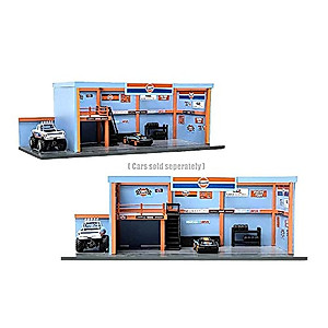 Garage Diorama Gulf Oil Diorama with Decals for 1/64 Scale Models by American Diorama 76531