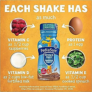 PediaSure Grow & Gain Nutrition Shake for Kids, Immune Support Shake Variety Sampler Pack - 12 Pack Of 8 Fl Oz Bottles - By Obanic (12-Pack)