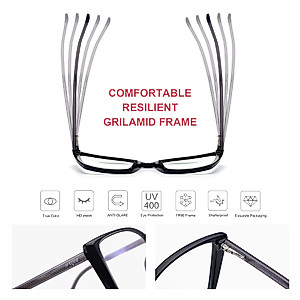 JFXQDR Women's Oversized Blue Light Blocking Glasses, Trendy Cat Eye Computer Gaming Eyeglasses Anti Eyestrain & UV Glare RF6204 (Black Cateye Frame)