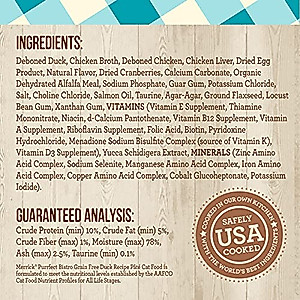 Merrick Purrfect Bistro Grain Free, 3 oz, Duck Pate - Pack of 24