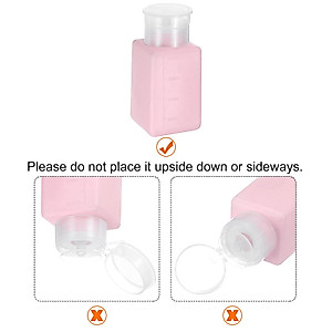 HARFINGTON Solvent Alcohol Dispenser 200ml(6.8oz) Press Type ESD Safe Anti-Splash Liquid Dispenser Pump with Sealing plastic Lid for Alcohol, Nail Polish & Makeup Remover, Pink