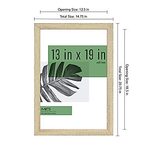MCS Studio Gallery 13x19 Picture Frame Natural Woodgrain, Rectangle Photo Frame for Photos, Posters & Art Prints (1-Pack)