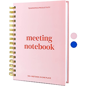 Meeting Notebook for Work Organization - 100+ Meetings Work Notebook For Note Taking - Meeting Notes Notebook For Work - Stay Productive with Meeting Planner Notebook 220 pages l A5 Size 8.5x6”