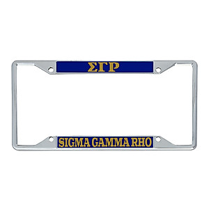 Desert Cactus Sigma Gamma Rho Metal License Plate Frame for Front or Back of Car (Metal - Standard)