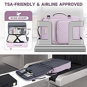 Travel Backpack for Women, Airline Approved Carry on Luggage Backpack with a Toiletry bag, Travel Essentials, College Backpack Fits 15.6 Inch Laptop with a Anti-theft Pocket, Gifts for Women, Purple