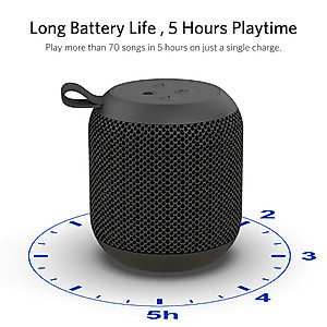 Fiodio IPX6 Waterproof Portable Speakers, Built-in Microphone, 360 HD Surround Sound Wireless Outdoor Mini Shower Travel Speaker with 5W Driver for Sports, Beach, Camping