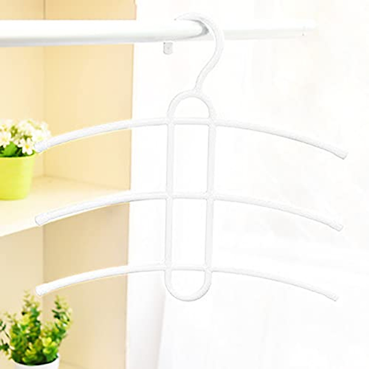Fabric Storage Containers with Lids Multiple Shirt Hangers in One Space Saving Plastic 5 Pack Durable Multi Functional Non Slip Clothes Hangers Closet Drop Front Box Sweater (Coffee, One Size)