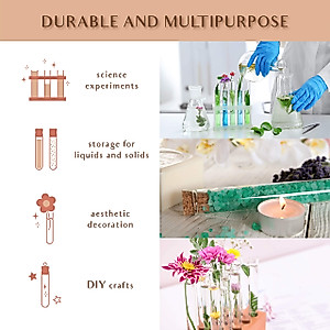 25 Pcs Plastic Test Tubes with Cork Stoppers & Screw Eyes |0.59x3.93 in, 0.3 fl oz | Clear Plastic Tubes for Solids & Liquids Storage | Plastic Tube/Test Tube for Science, Crafts or Decoration