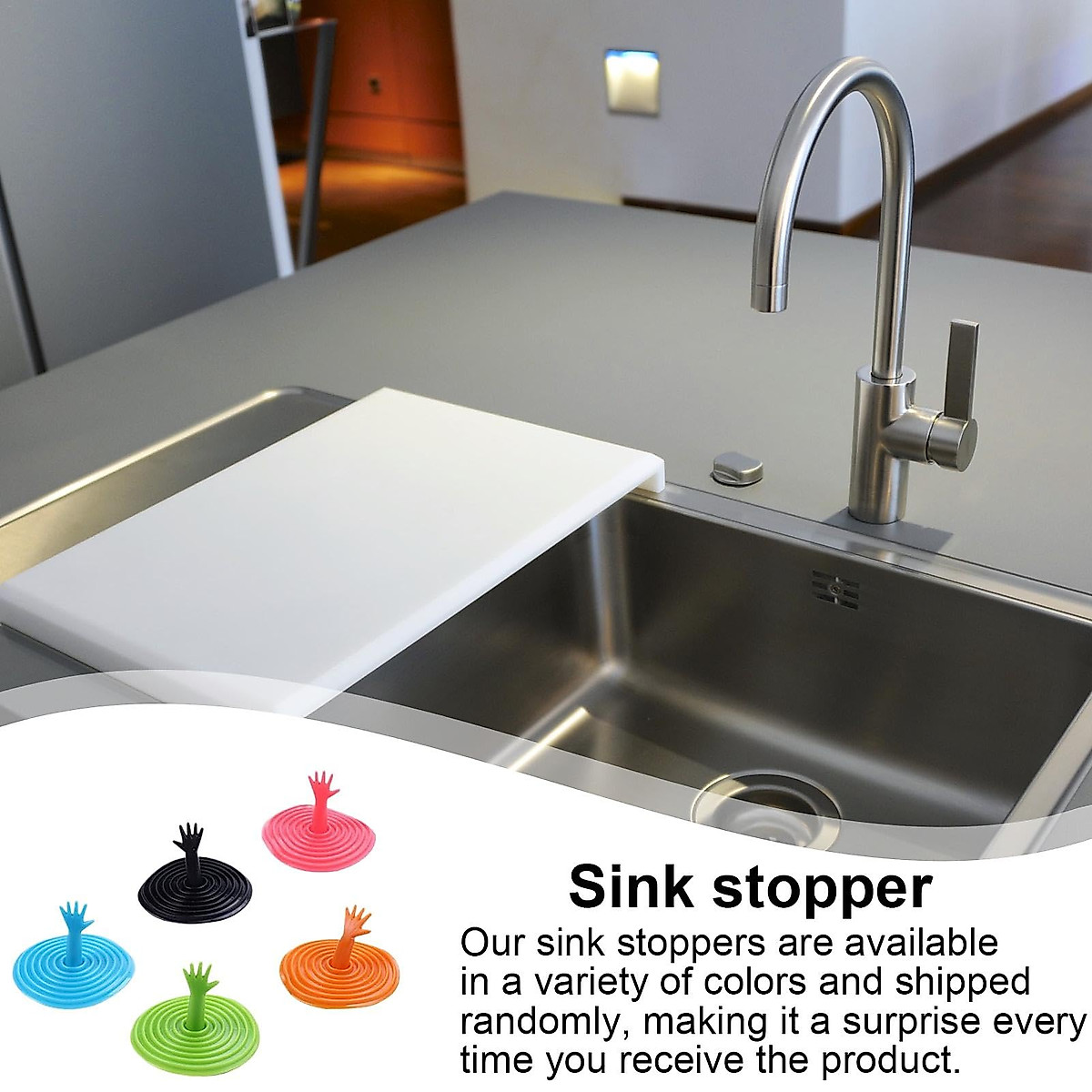 Sink Drain Stopper - Silicone Tub Stopper | Bathtub Drain Stopper | Anti-Clogging Kitchen Sink Stopper | Palm Sink Water Stopper Floor Drain Drain Plug for Kitchen Bathroom Laundry