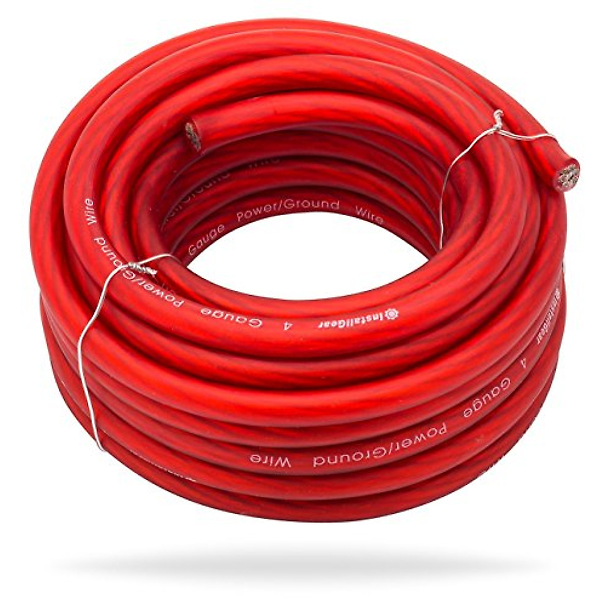 InstallGear 4 Gauge Wire (25ft) Copper Clad Aluminum CAA - Primary Automotive Wire, Car Amplifier Power & Ground Cable, Battery Cable, Car Audio Speaker Stereo, RV Trailer Wiring Welding Cable 4ga