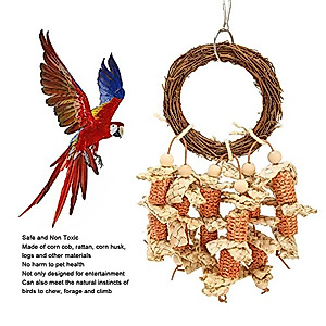 Wooden Chew Toys Wood Bird Chewing Toy Bird Swing Chewing Toy Corn Cobs Climbing Exercising Parakeets Perch Bite Toy for Budgies Lovebirds Bird Swing Chewing Toy