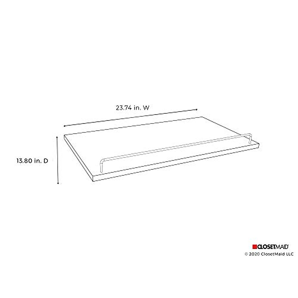 ClosetMaid SuiteSymphony Wood Shelves Set, Add On Accessory Angled, Shoe Fence, for 25 in. Units, Pure White/Satin Nickel, Shelf, 2 Piece