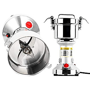 Homend High Speed 700g Electric Grain Mill Grinder Powder Machine Spice Herb Grinder 2500W 70-300 Mesh 36000RPM Stainless Steel Commercial Grade for Kitchen Herb Spice Pepper Coffee (700g)