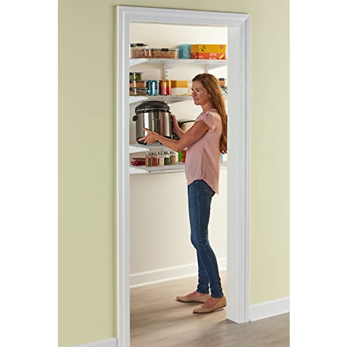 Rubbermaid Pantry 36" Closet Storage Organization System Kit, 4 Shelf System for Pantry Storage, White
