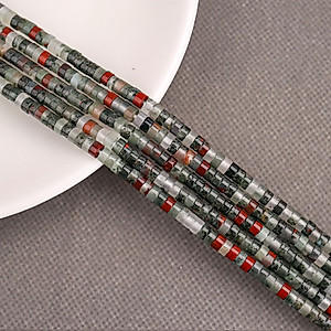 150PCs Natural Red Jasper Spacer Beads, Loose Semi Precious Flat Round Gemstone Heishi Disc Stone Beads for Beading Jewelry Making 4mm*2mm 38cm