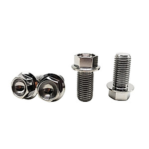 Rison Titanium Bolts Titanium Flanged Hex Head Bolt M6x1.0x12mm 6AL4V Aerospace Grade Ti Bolt Original Color Titanium Bolt for Motorcycle Car Modification Pack of 5