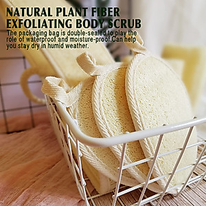 Natural Loofah Sponge Exfoliating Body Scrubber (3 Pack),Made with Eco-Friendly and Biodegradable Shower Luffa Sponge, Loofah for Women and Men, Beige