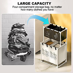 Generic Laundry Basket Organizer,Household Tall Laundry Bag, Laundry Bins for Cloth Compartment Organizing,Laundry Organization and Storage Baskets for Home, JI99U5VFPTMT5FJE