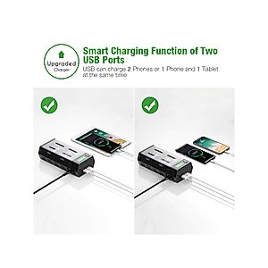 EBL C Size Rechargeable Batteries (2 Pack) and D Rechargeable Batteries (2 Pack) with Upgraded LCD AA AAA C D 9V Battery Charger with 2 USB Port & Discharge Function