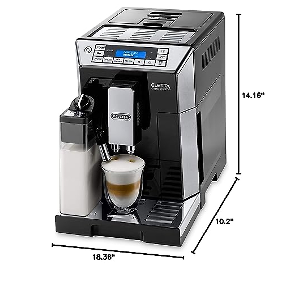 De'Longhi Eletta Digital Super Automatic Espresso Machine with Latte Crema System, Black