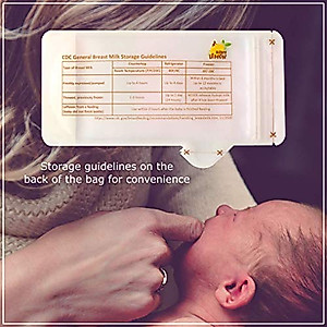 Baby Lemon Breast Milk Storage Bags with Spout - 8 oz, 100 Bags, Extra Thick, Leak Proof, Pre-sterilized, Ready to Use, BPA Free, Easy Write Material