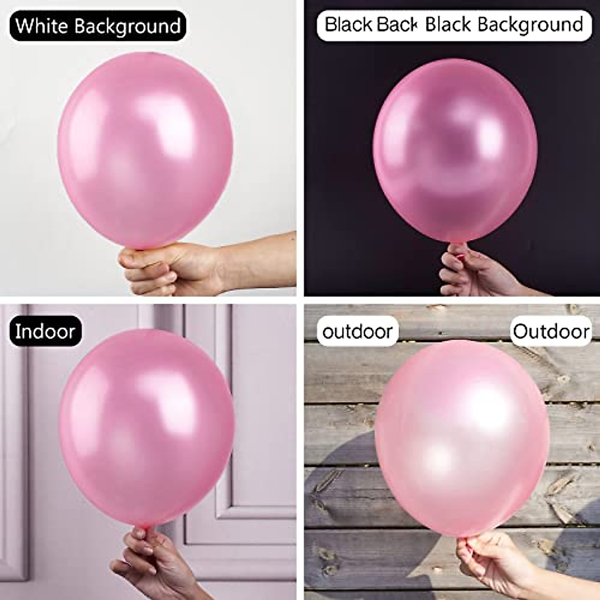 PartyWoo Pink Balloons, 50 pcs 12 Inch Pearl Pink Balloons, Pink Pearl Balloons for Balloon Garland or Balloon Arch as Party Decorations, Birthday Decorations, Girl Baby Shower Decorations, Pink-M58