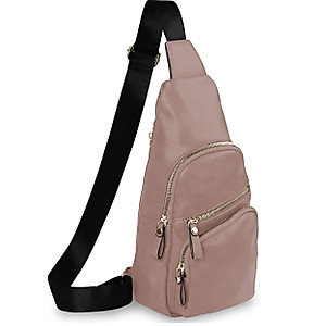 Emperia Small Sling Bag Fanny Packs Crossbody Bags Travel Backpack Chest Bag Gifts for Women Men Mauve