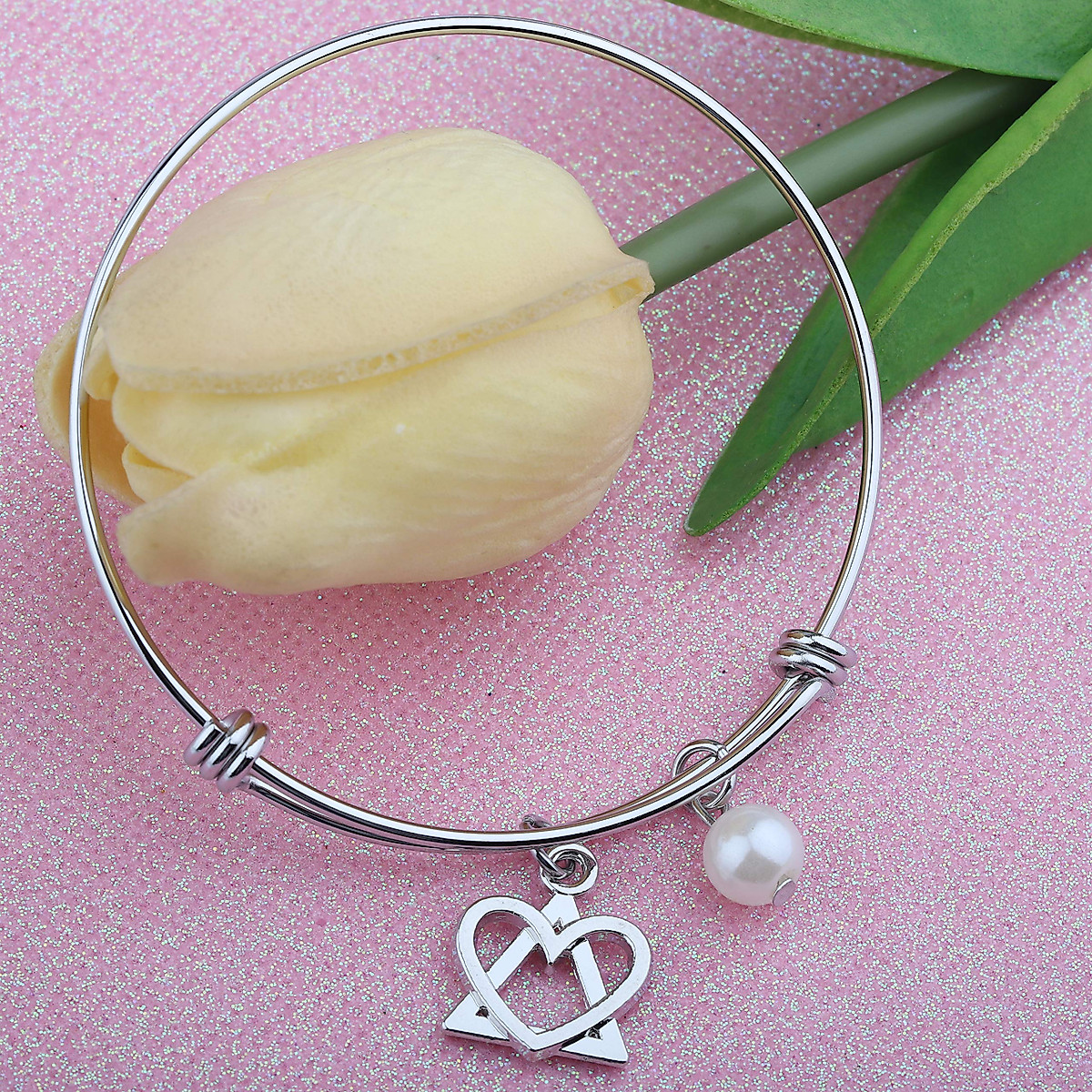 SEIRAA Adoption Symbol Pendant Bracelet Adoption Jewelry For Stepmom Stepdaughter Gotcha Day Gift (Adoption bracelet)