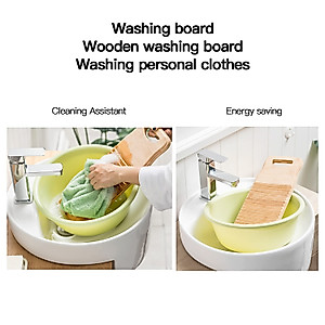 awagas 20"x7" Natural Bamboo Washboard Laundry Washboard Hand Washing Board,Washing Clothes Board Old Fashioned Hand Wash Board for Shirts Underwear Clean Home Laundry Supplies-(M)