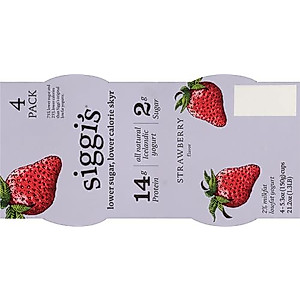 Siggi's, Lower Sugar Strawberry Yogurt 4 Count, 5.3 Ounce