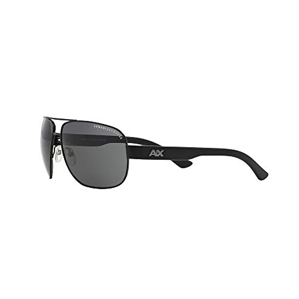 A|X ARMANI EXCHANGE Men's AX2012S Rectangular Sunglasses, Matte Black/Grey, 62 mm