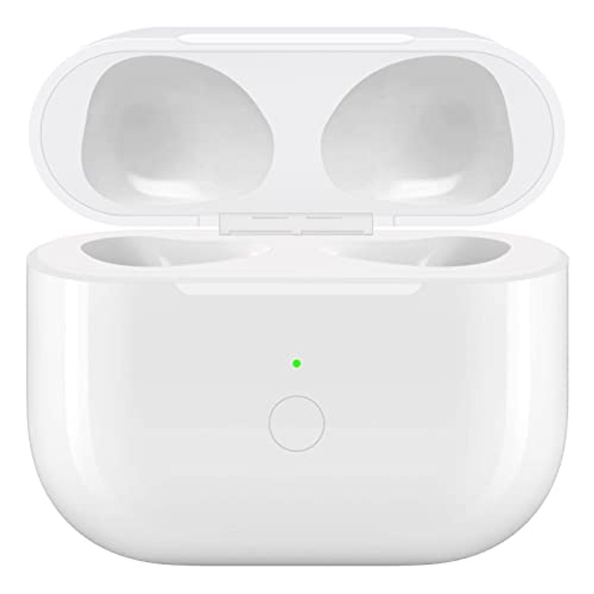 Wireless Charging Case Replacement - Compatible with AirPod 3, Qi-Certified for Air Pods 3rd Gen Charger Cases, Support Bluetooth Pairing Sync Button, 600 Mah Built-in Battery, Without Earbuds, White