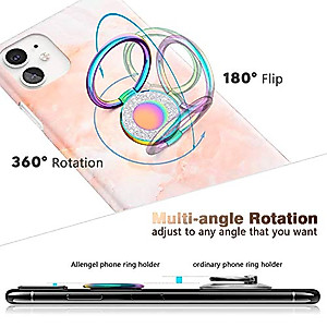 Allengel Cell Phone Ring Holder Finger Kickstand, Bling Pop Phone Ring Grip & Stand, Compatible with iPhone and Most Android Phone (Colorful, Rainbow)