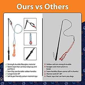 SMATICA Flirt Pole for Dogs - Interactive Dog Toys for Boredom & Stimulating – Lightweight & Sturdy Puppy Toys – Flirt Pole for Dogs Heavy Duty for Dog Training & Exercise (Not for Aggressive Chewers)