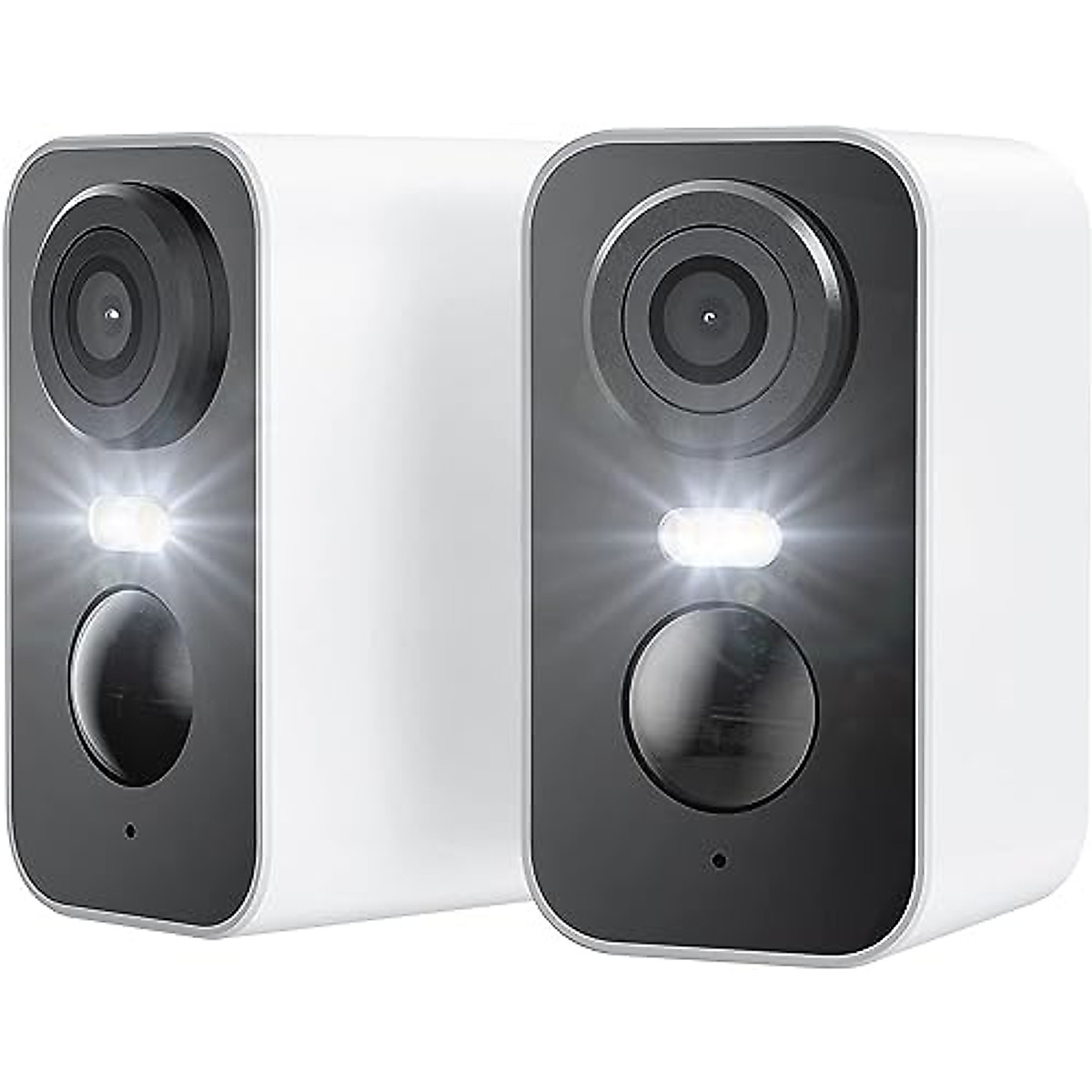 Smart Outdoor Security Camera System: 2-Pack 2K Wireless Surveillance Cameras with Battery Power, Siren & AI Detection, Alexa Compatible, IP65 Waterproof