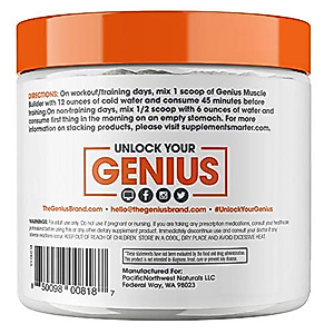 Genius Muscle Builder & Mass Gainer Supplement, Strawberry Vanilla Cream - 100% Naturally Flavored & Sweetened - Anabolic Activator for Men & Women - Weight Gainer, Lean Muscle Growth for Bodybuilding