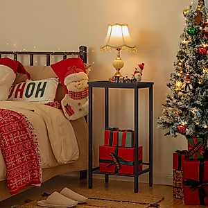 HOOBRO Tall Side Table, Industrial End Telephone Table with Adjustable Mesh Shelves, Small Entryway Table, 28.9" H Small Table for Hallway, Living Room, Office, Black BB03DH01