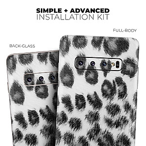 DesignSkinz Real Snow Leopard Hide Protective Vinyl Decal Wrap Skin Cover Compatible with The Samsung Galaxy S20 (Screen Trim & Back Glass Skin)