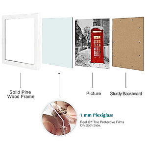 YMOND 16x20 Frame White - Wall Mounting Wooden Picture Frames 16x20 Set of 3, Decorate 16 by 20 Picture Frame for Wall