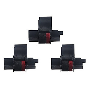FJA Products Calculator Ink Rollers for use with Seiko IR-40T Black/Red Ink Rollers, Works for CASIO HR100LC, CASIO HR100T, CASIO HR100TE, CASIO HR100TE Plus (3 Pack Deal))