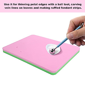 Fondant Foam Pad, Rectangular Fondant Cake Sponge Pad Mat with 5 Holes for Cake Decoration DIY Paste/Sugar Flower/Gum/Chocolate/Clay Modelling Tools Drying Tray(9.6x7.3 inch)