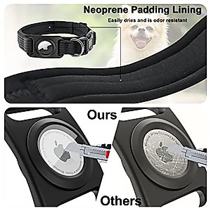 Waterproof Airtag Dog Collar, SANKALA Padded Apple Air Tag Dog Collar, Heavy Duty Dog Collar with AirTag Holder [Full Body Covered], Adjustable Air Tag Pet Collar for Small Medium Large Dogs, L