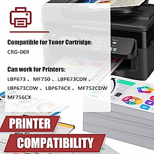 Replacement CRG069 Toner Cartridges Compatible for Canon CRG069 CRG-069 069 Toner Cartridge Work for Canon LBP673 MF750 LBP673CDN LBP673CDW LBP674CX MF752CDW Printer Combo Pack