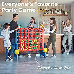 ECR4Kids Jumbo 4-To-Score with Mesh Net and Carry Bag, Giant Game, Assorted