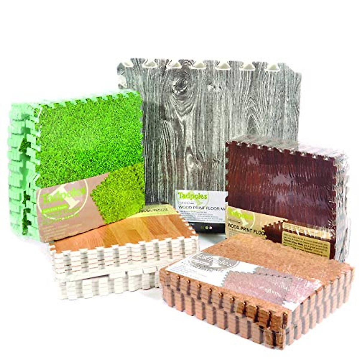 Tadpoles Natural Wood Grain Playmat Set