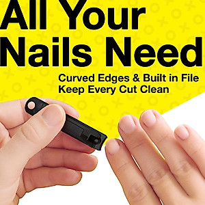 Nail Clippers Set - 2 Pack Stainless Steel Ingrown Toenail Tool, Professional Fingernail & Toenail Clippers for Thick Nails (Pedicure Nail Clippers) (Black)