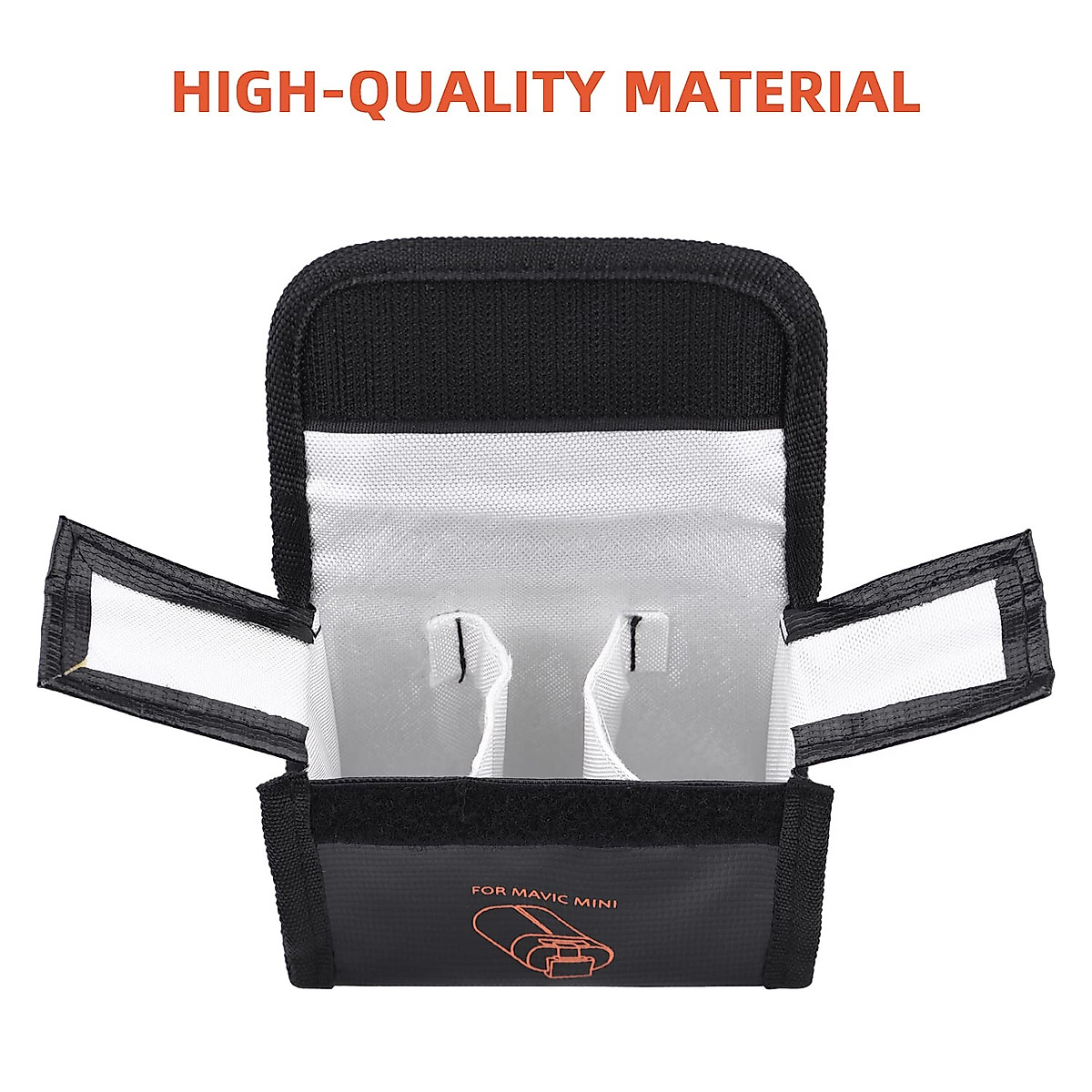 HeiyRC Lipo Battery Safe Bag for DJI Mini 4K/Mini 2/Mini 2 SE/Mini SE/Mavic Mini Batteries Protection Storage Case Fireproof Explosion-proof Pouch Accessories
