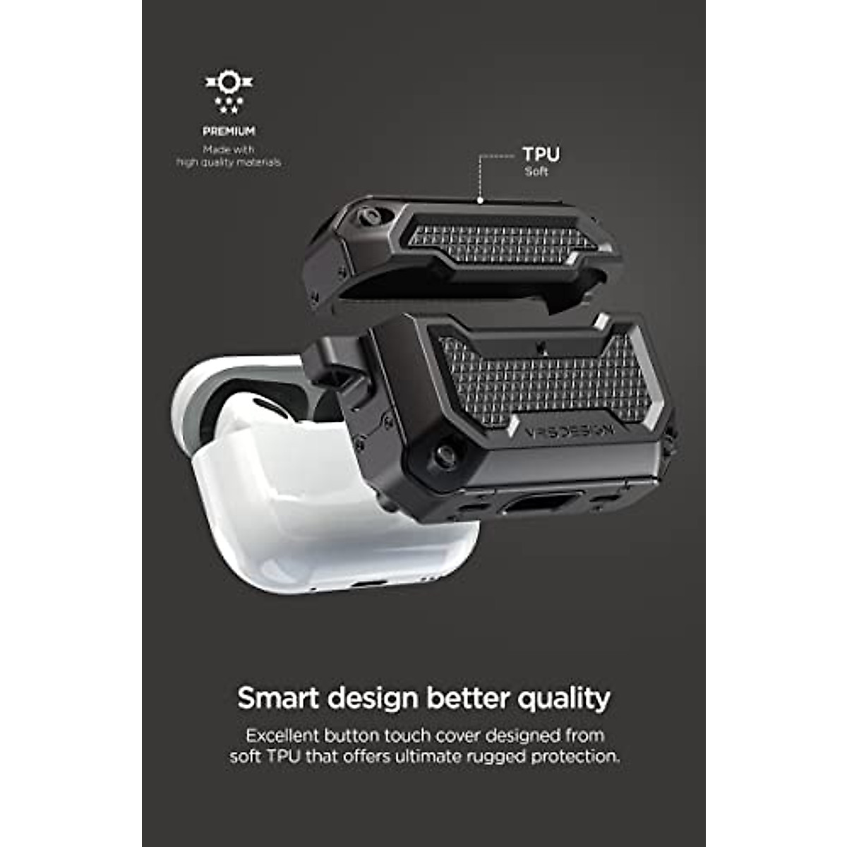 VRS Design Terra Guard Fit Airpods Pro Case for Apple Airpods Pro 2nd Generation (2022)